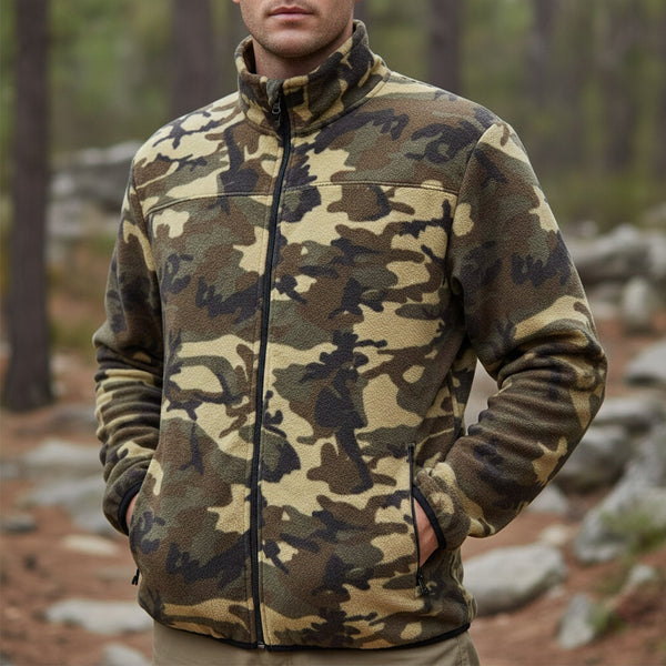 Mens Camouflage Print Fleece Jacket | Warm Lightweight Camo Fleece – ek ...